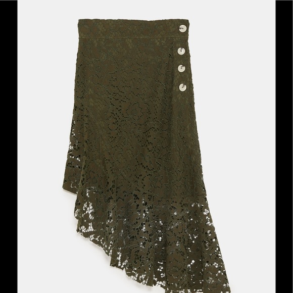 Zara | Skirts | Zara Asymmetrical Lace Ruffle Skirt | Poshmark